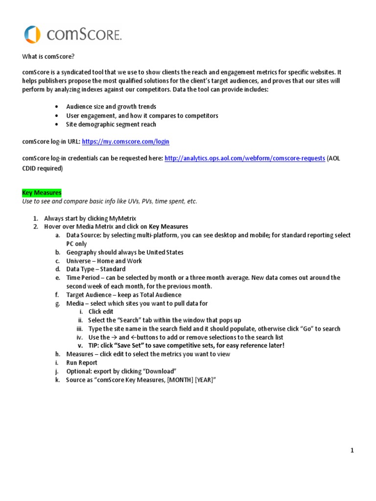 Key Measures: Use To See and Compare Basic Info Like Uvs, PVS, Time ...