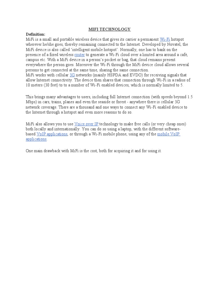 Mifi Technology | PDF