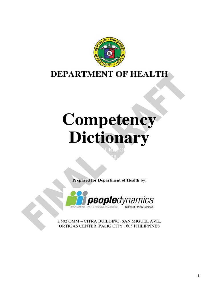 Integrated Competency Dictionary | PDF | Communication | Goal