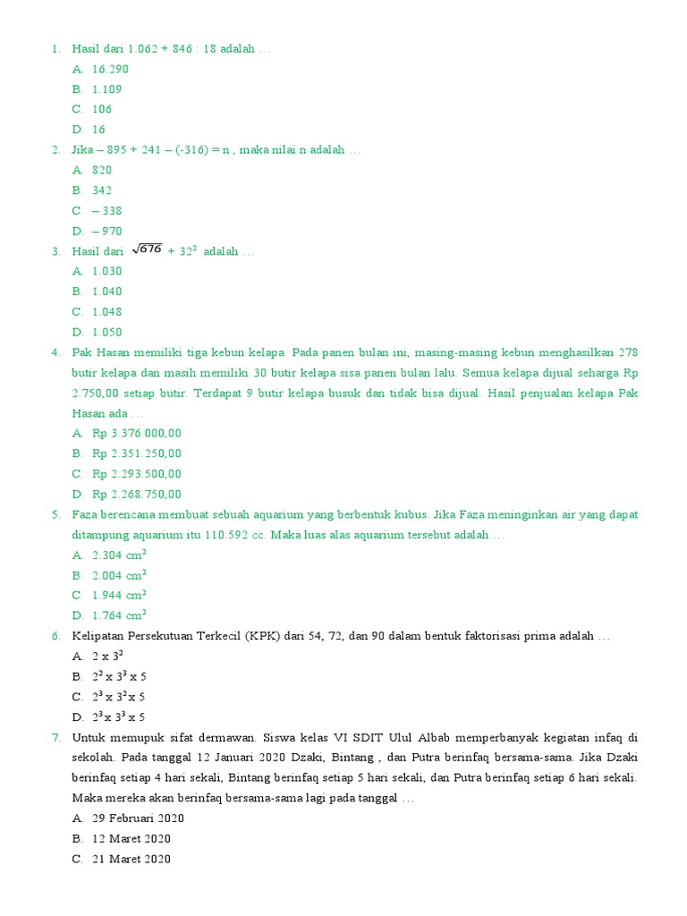 Soal Google Form TO | PDF
