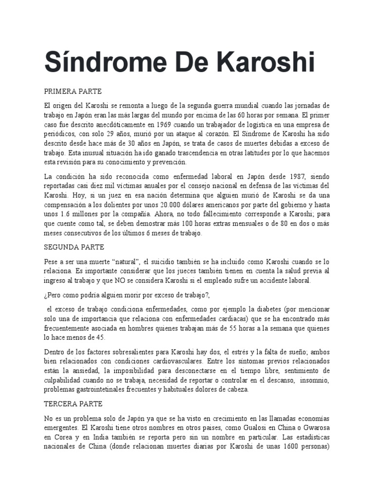 Síndrome de Karoshi | PDF | Teléfonos móviles | Bienestar