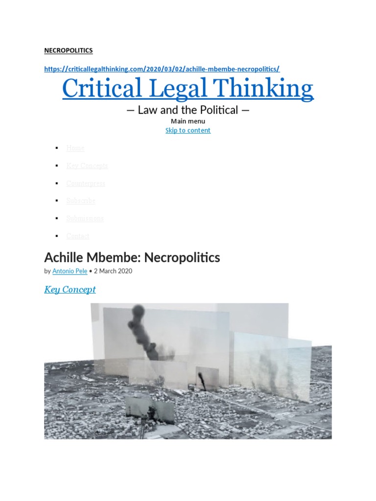 Necropolitics:Notes | PDF | Michel Foucault | Violence