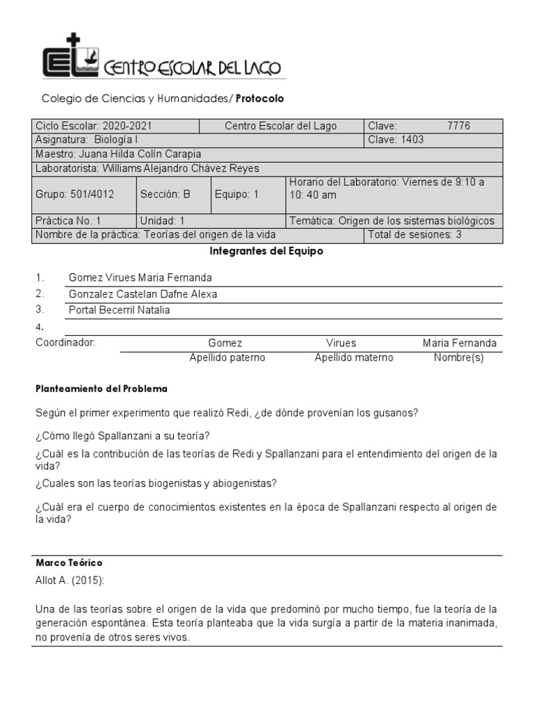 Formato Del Protocolo | PDF | Biología | Science