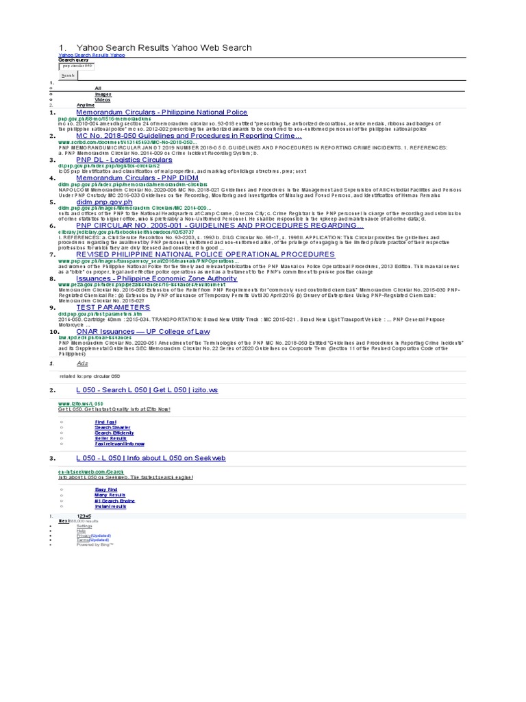 PNP Circular MC 154 | PDF | Police | Justice