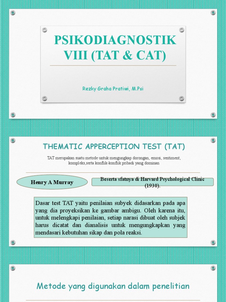 Psikodiagnostik Viii (Tat & Cat) 2 | PDF