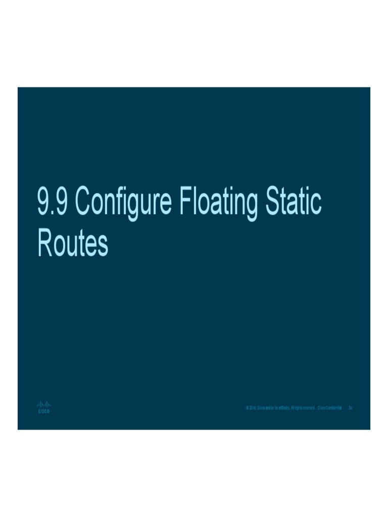 9.9 Configure Floating Static Routes | PDF | Ip Address | I Pv6