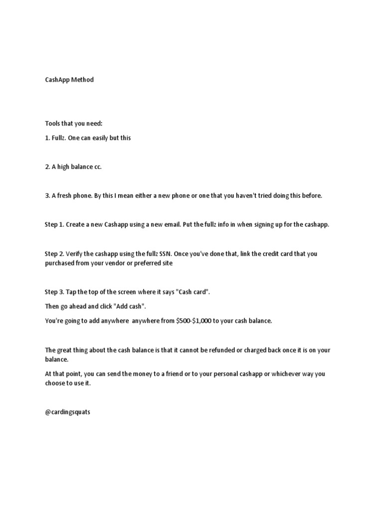 Cash App Method 2021 | PDF