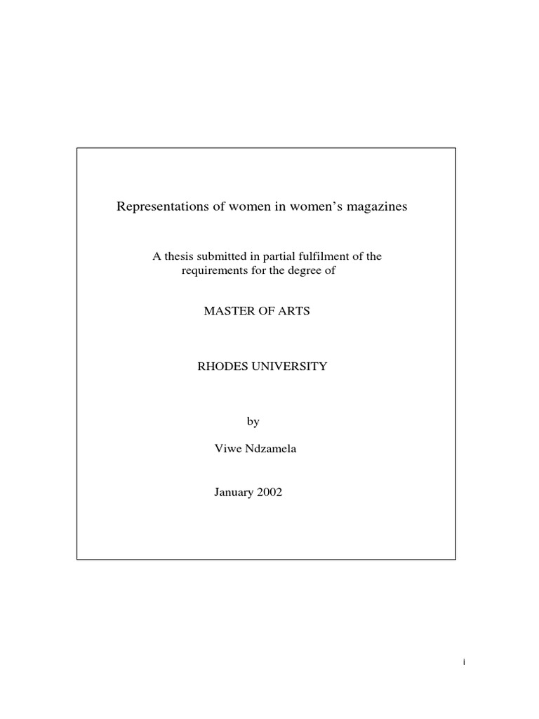 Representations of Women in Women's Magazines | PDF | Representation ...
