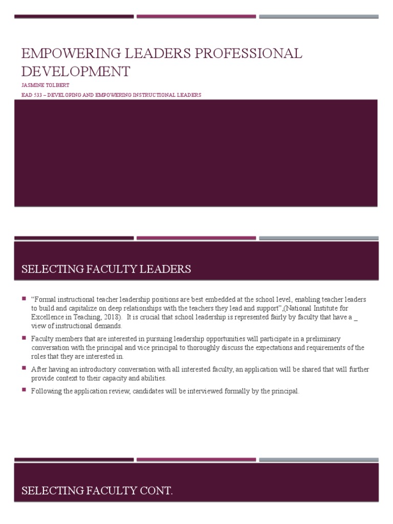 Empowering Leaders Professional Development | PDF | Teachers | Leadership