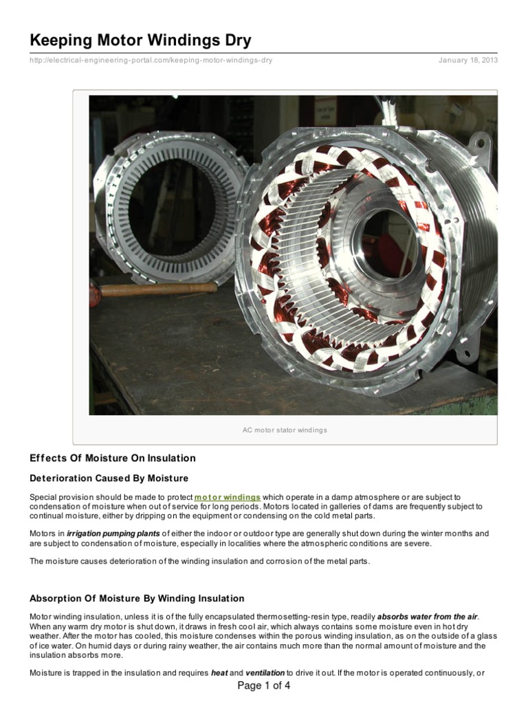 3.3 Keeping - Motor - Windings - Dry | PDF | Insulator (Electricity ...