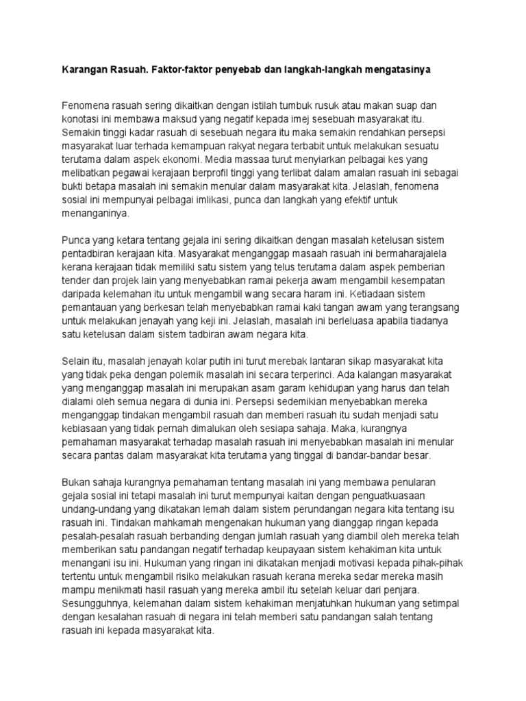 Karangan Rasuah | PDF