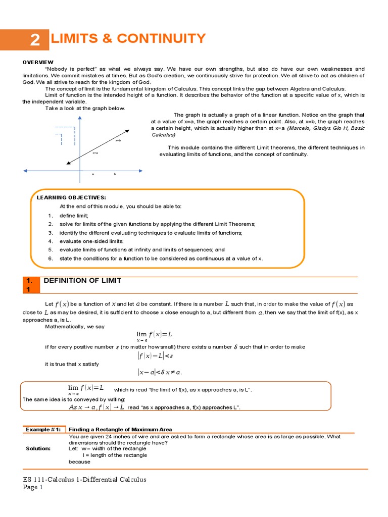 Limits & Continuity | PDF | Sequence | Asymptote