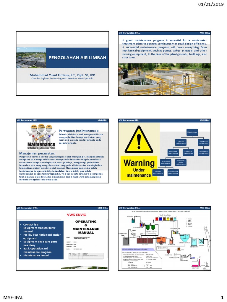 Ipal - Modul 7 - Perawatan Ipal | PDF | Pump | Chemical Engineering