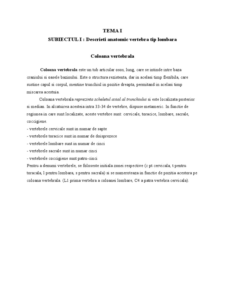 Vertebra Tip Lombara Si Muschiul Psoas | PDF