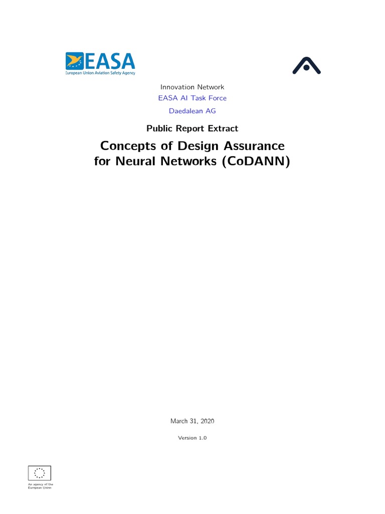 EASA DDLN Concepts of Design Assurance For Neural Networks CoDANN | PDF ...