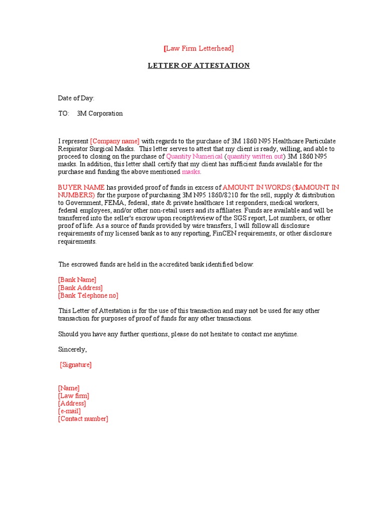 Template Letter of Attestation | PDF