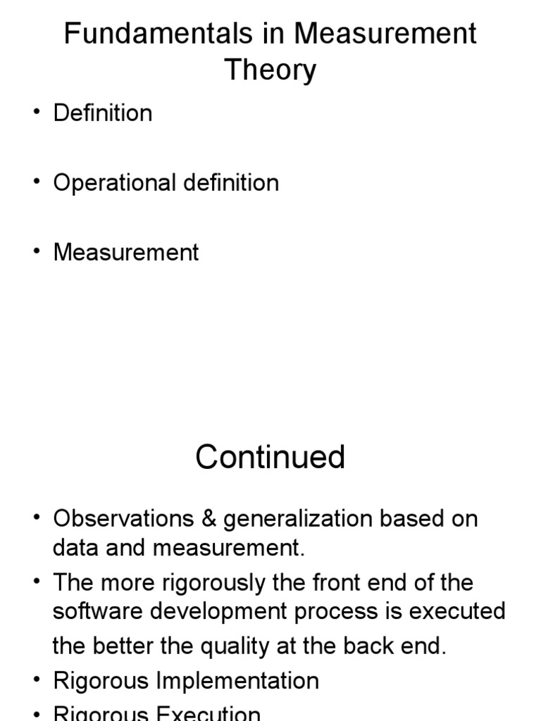 Measurement Theory Fundamentals in Software Quality | PDF | Technology ...