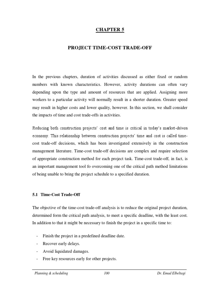 Chapter 5 Project Time Cost Trade Off | PDF | Applied Mathematics ...