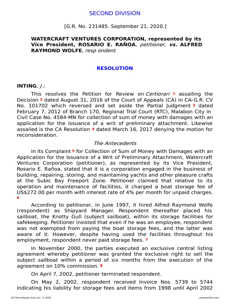 Court Reverses RTC Ruling on Yacht Storage Fees | PDF | Burden Of Proof ...