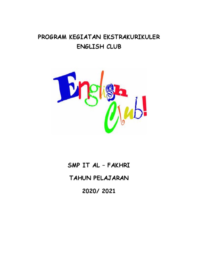 Program Kegiatan Ekstrakurikuler English Club SMP IT Al-Fakhri 2020/ ...