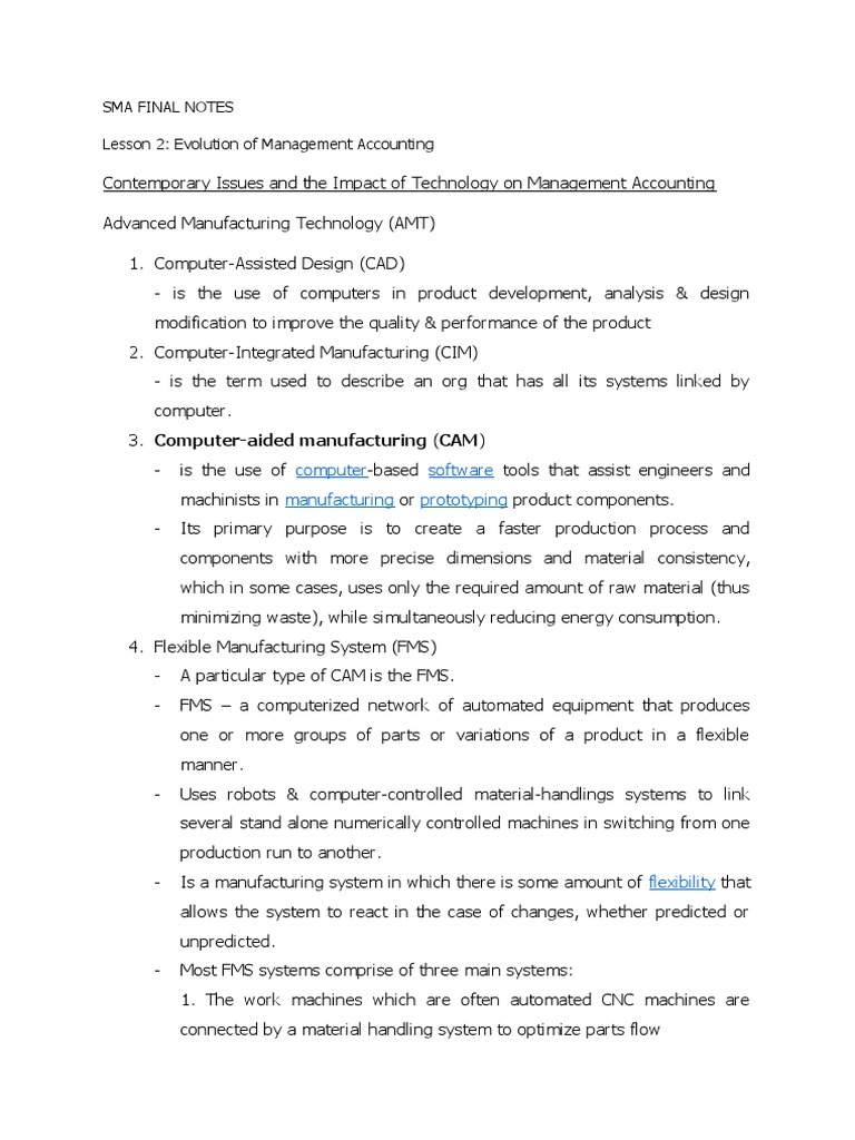 Sma Final Notes Lesson 2 | PDF | Inventory | Enterprise Resource Planning