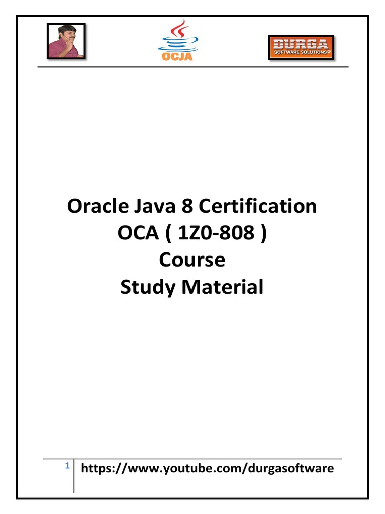 Java SE 8 Programmer 1 (IZO-808) Study Material - Cleaned | PDF | Java Virtual Machine | Data Type