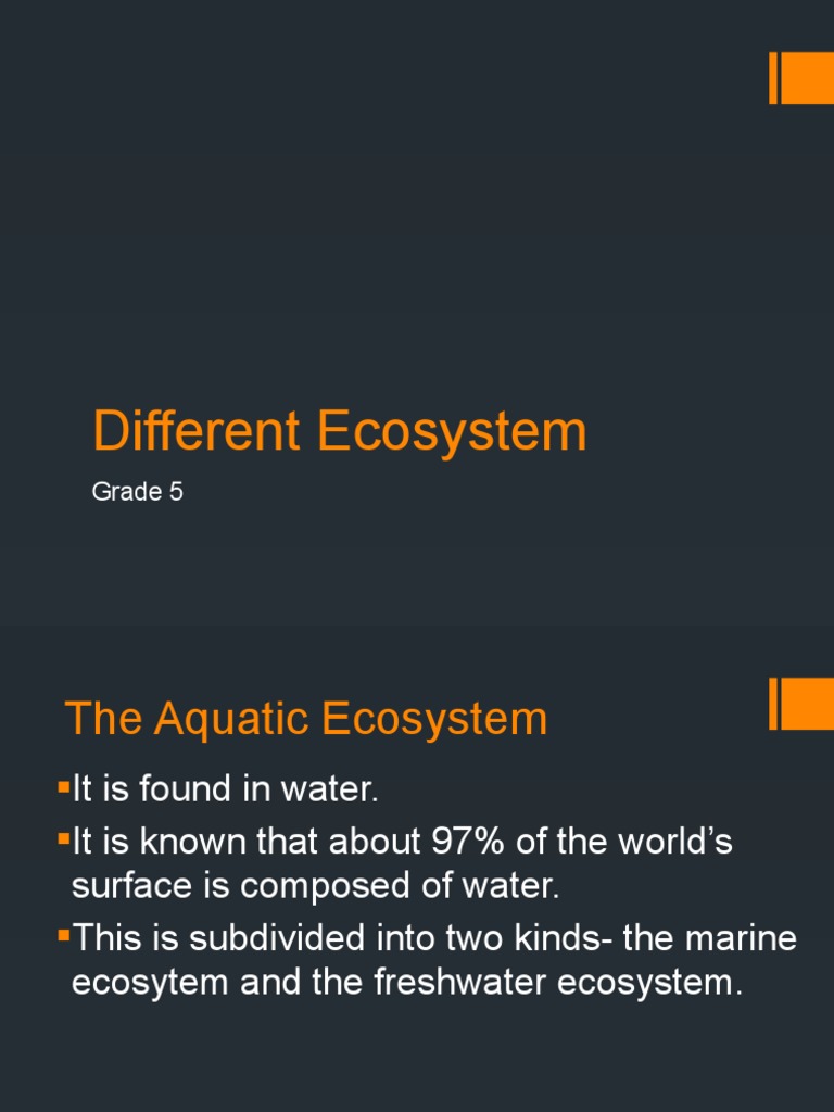 Different Ecosystem: Grade 5 | PDF | Home & Garden