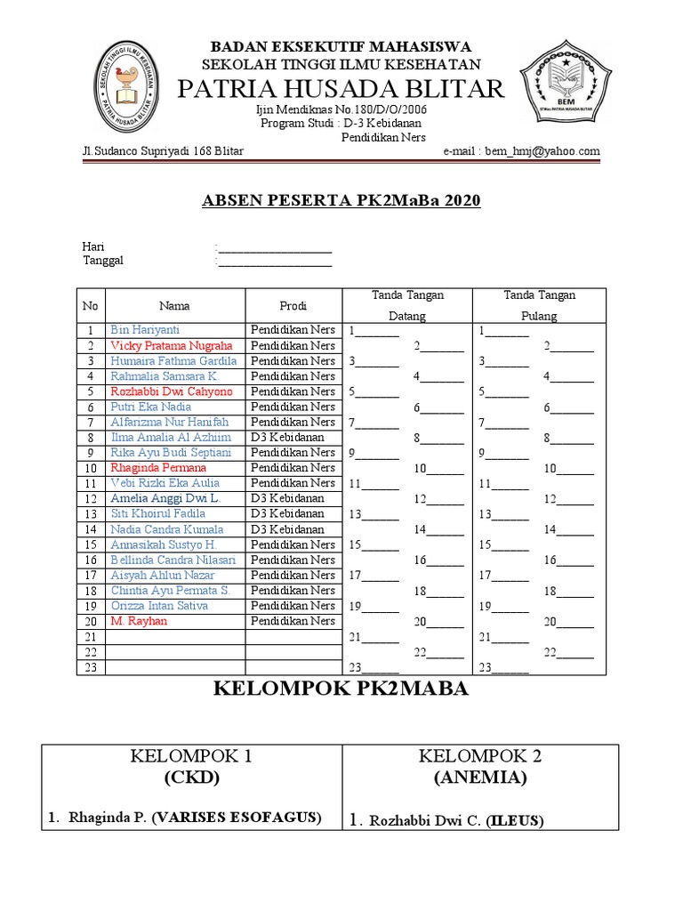 Absen Maba 2020 | PDF