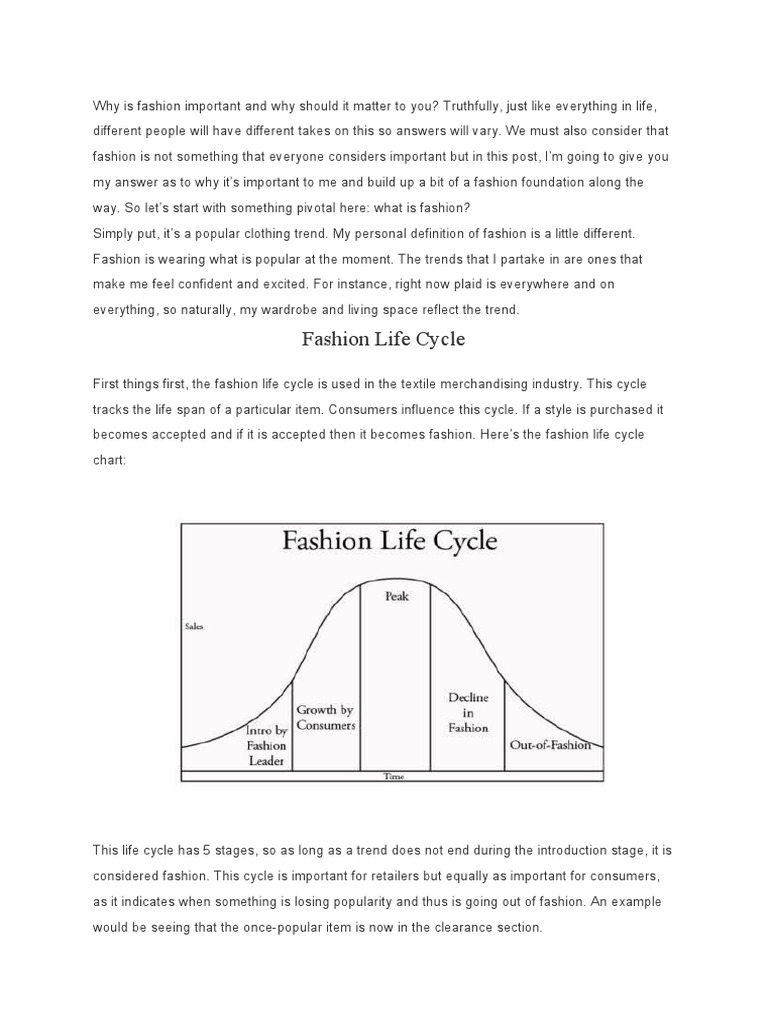 Fashion Life Cycle | PDF | Jeans | Fashion