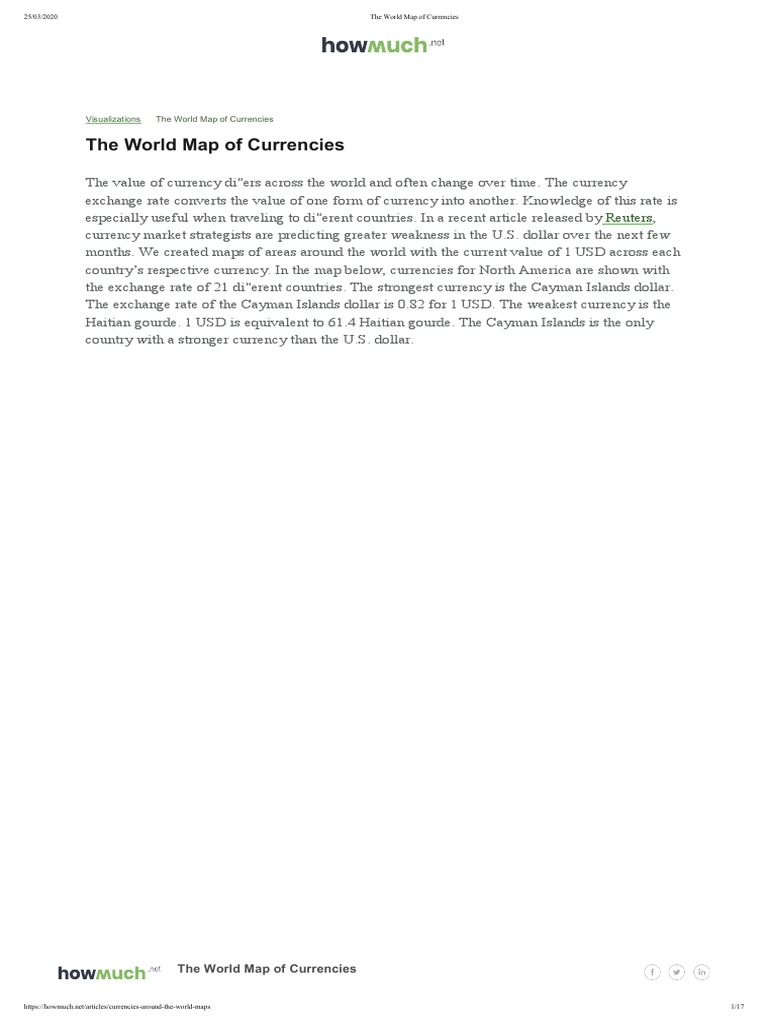 World Currency Strength Map 2020 | PDF | United States Dollar | South ...