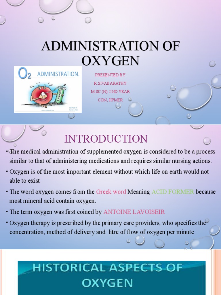 Administration of Oxygen | PDF | Breathing | Respiratory System