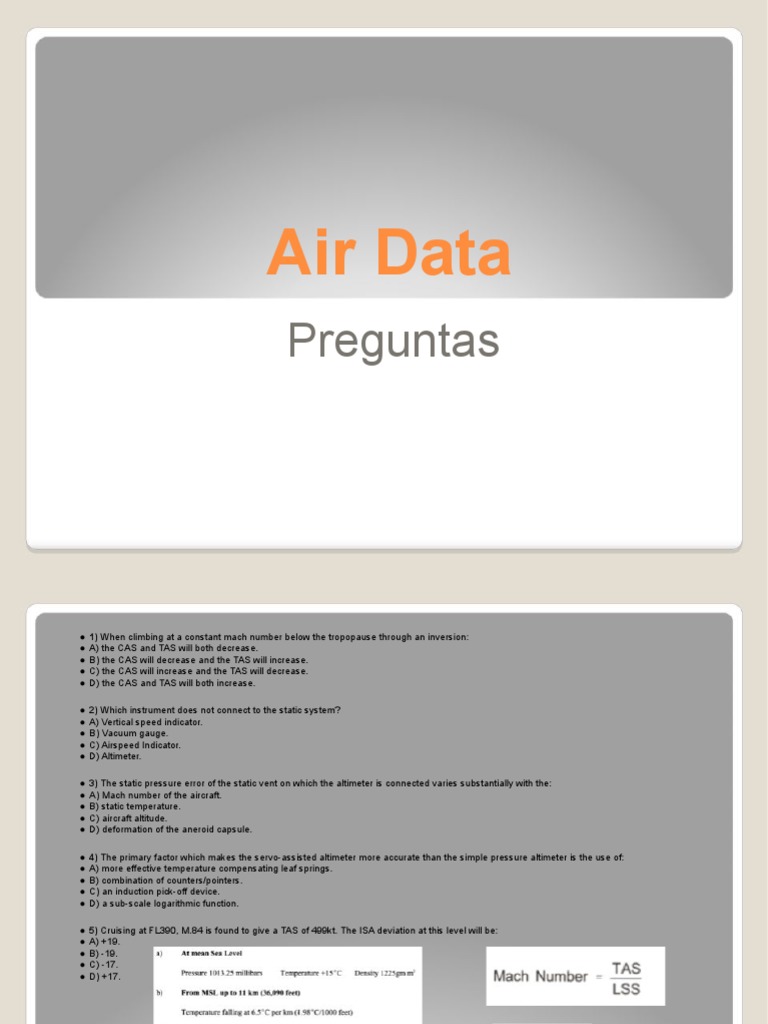 5.air Data JAA QUESTIONS | PDF | Airspeed | Aerospace Engineering
