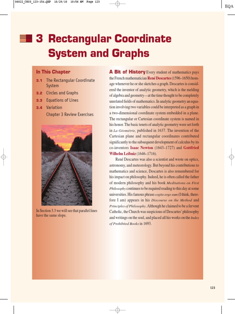 3 Rectangular Coordinate System and Graphs: in This Chapter A Bit of ...