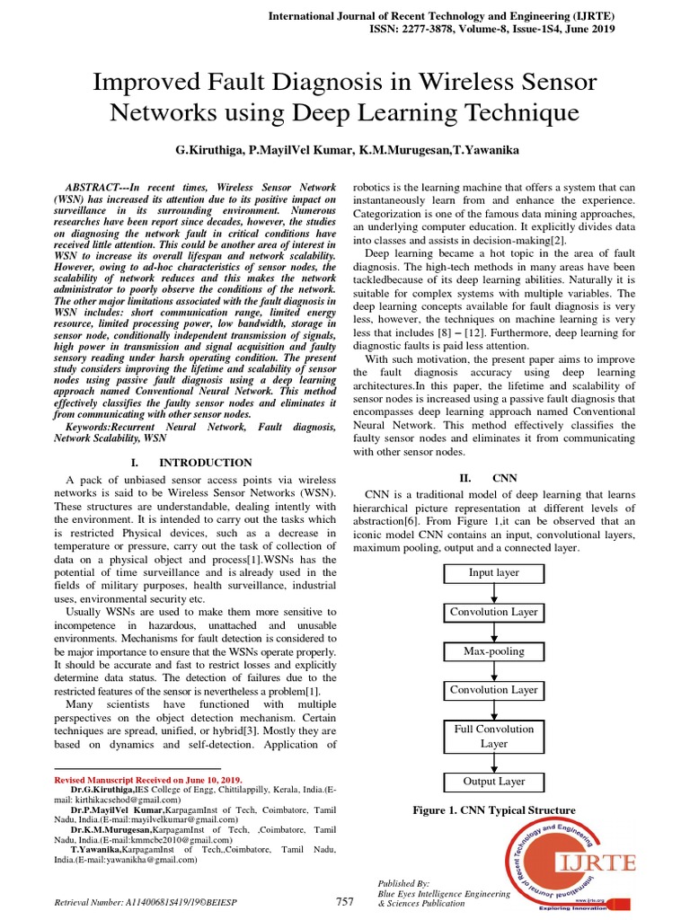 Improved Fault Diagnosis in Wireless Sensor Networks Using Deep ...