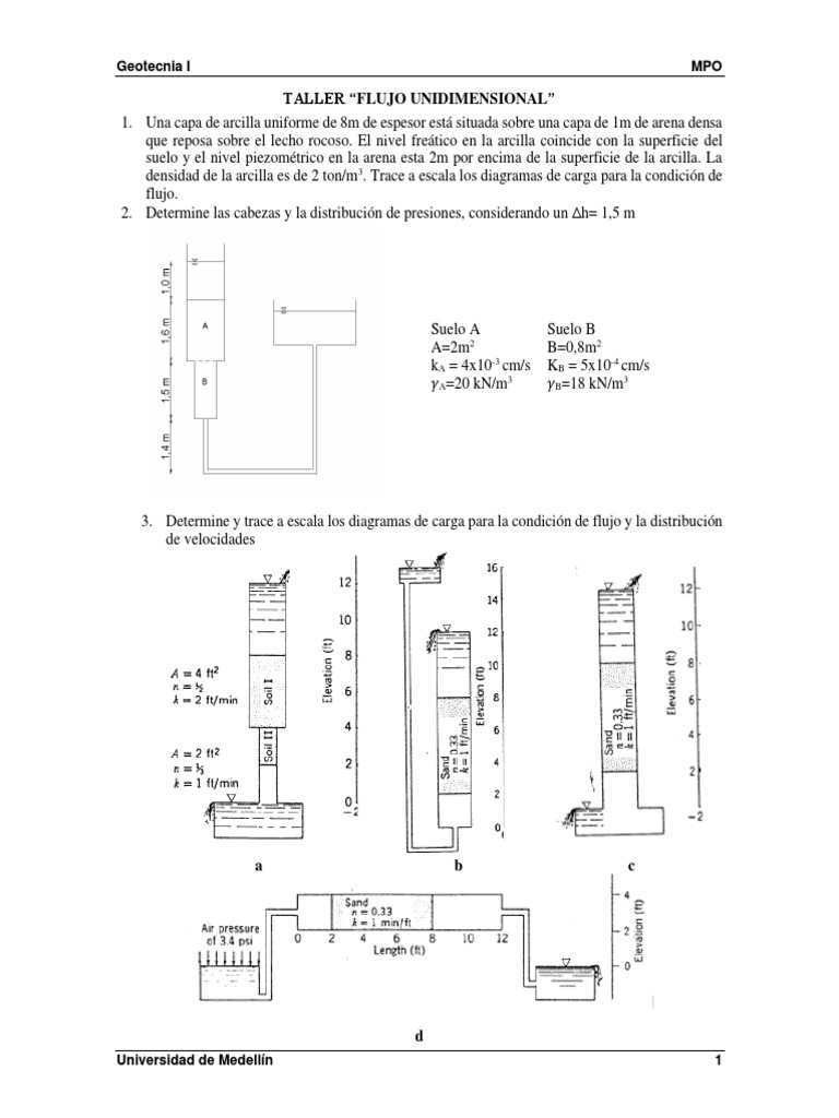 15 - Ejercicios Flujo | PDF | Mecánica de suelos | Materiales naturales