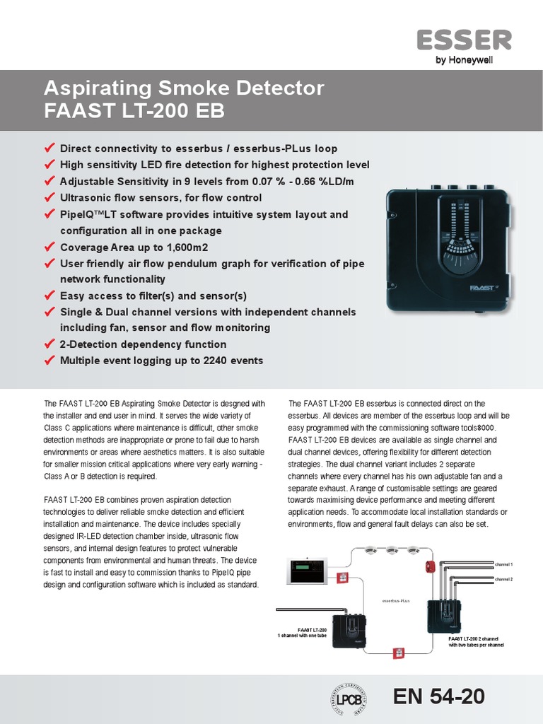 FAAST LT 200 Esserbus Datasheet | PDF | Sensor | Equipment