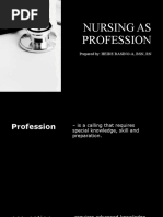 Nursing As A Profession | PDF | Profession | Nursing