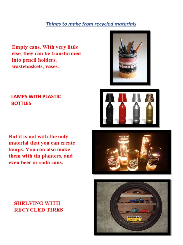 Things To Make From Recycled Materials | PDF