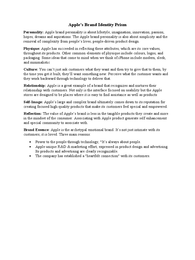 Apple's Brand Identity Prism | PDF