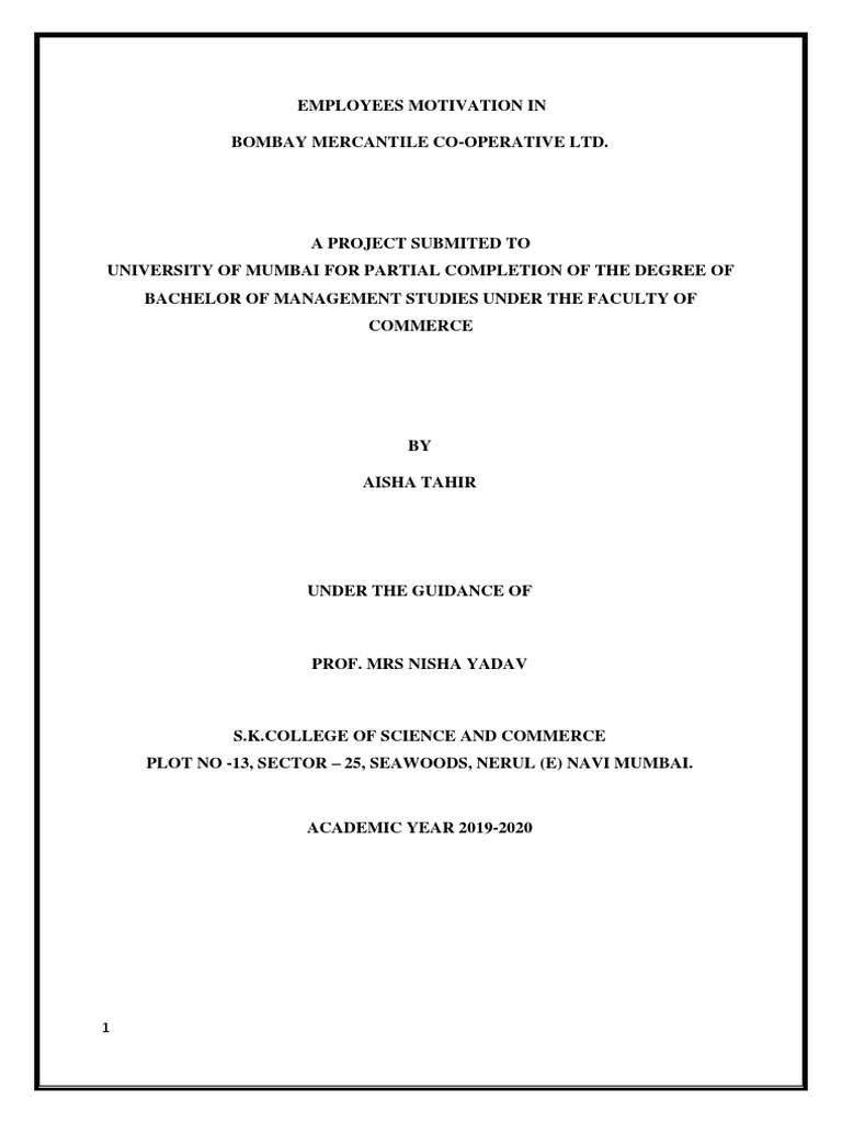 Bank Black Book Project | PDF | Motivation | Motivational