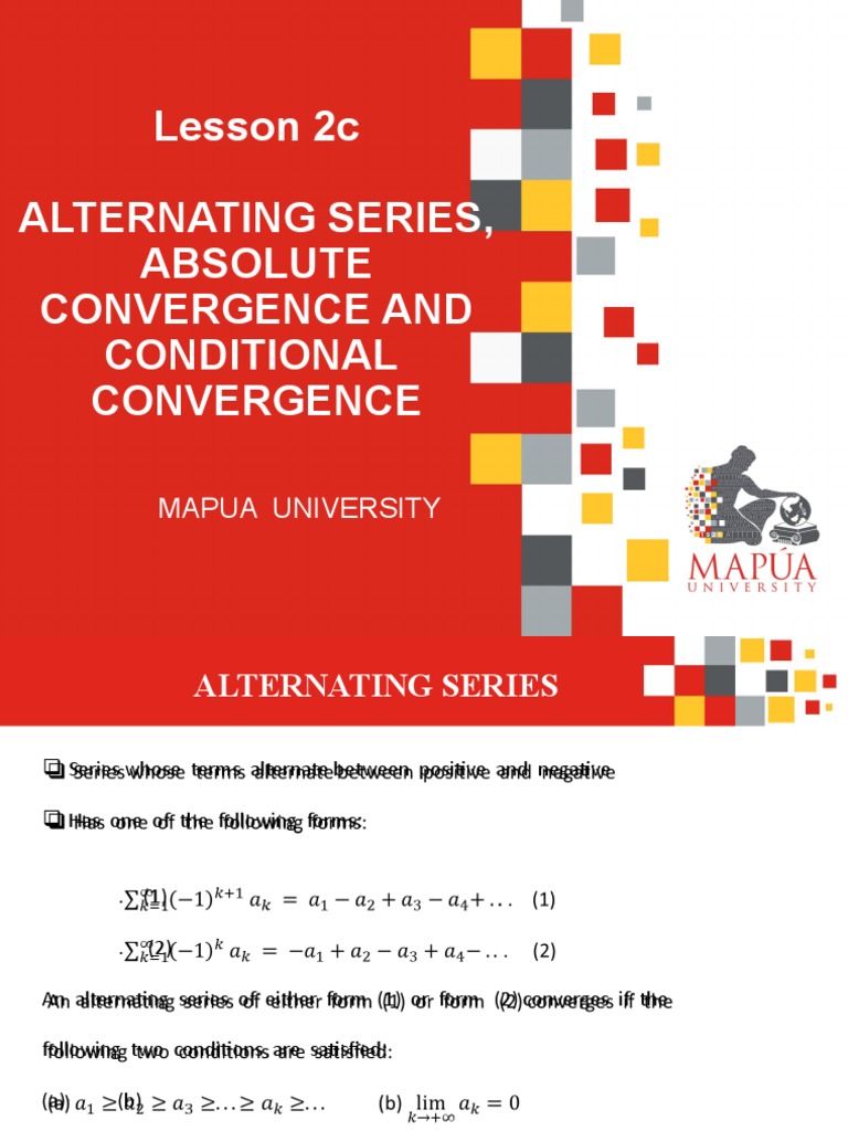 Lesson 2c Alternating Series - Conditional Convergence | PDF | Analysis ...