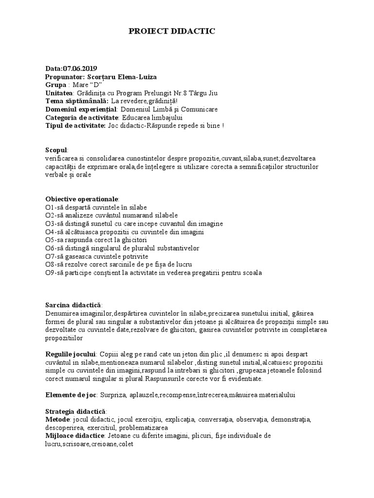 5 Joc Didactic | PDF