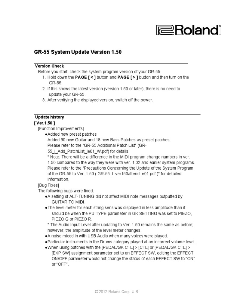 GR-55 System Update Procedure | PDF | Icon (Computing) | Usb Flash Drive