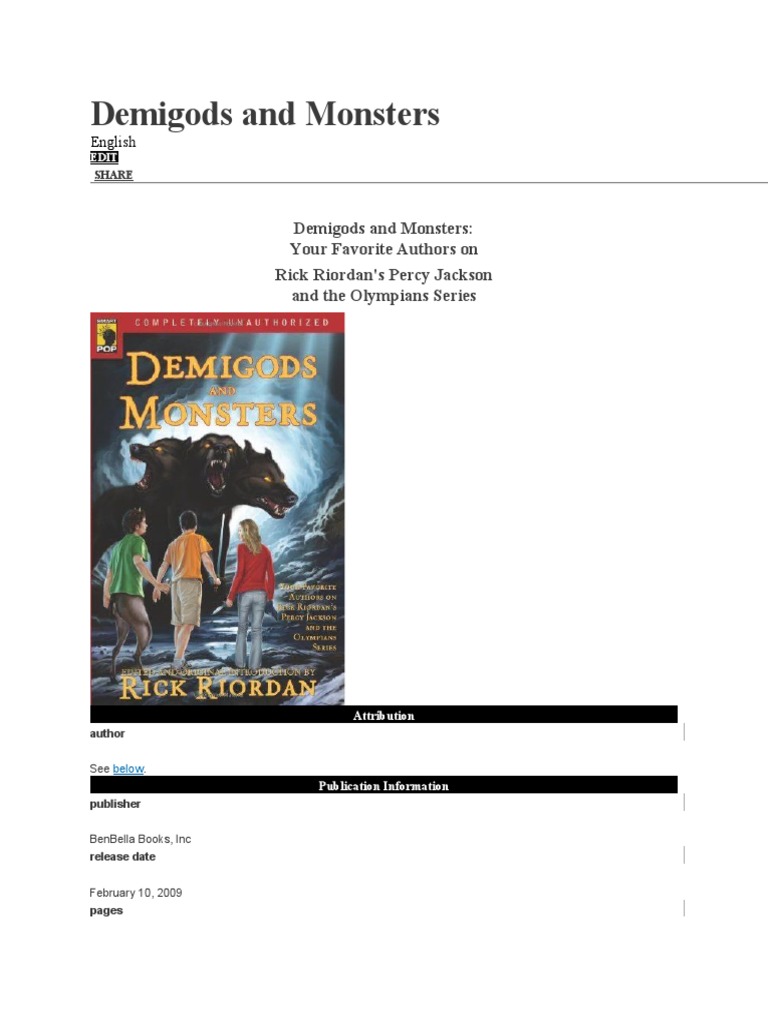 Demigods and Monsters | PDF | Deities | Greek Deities