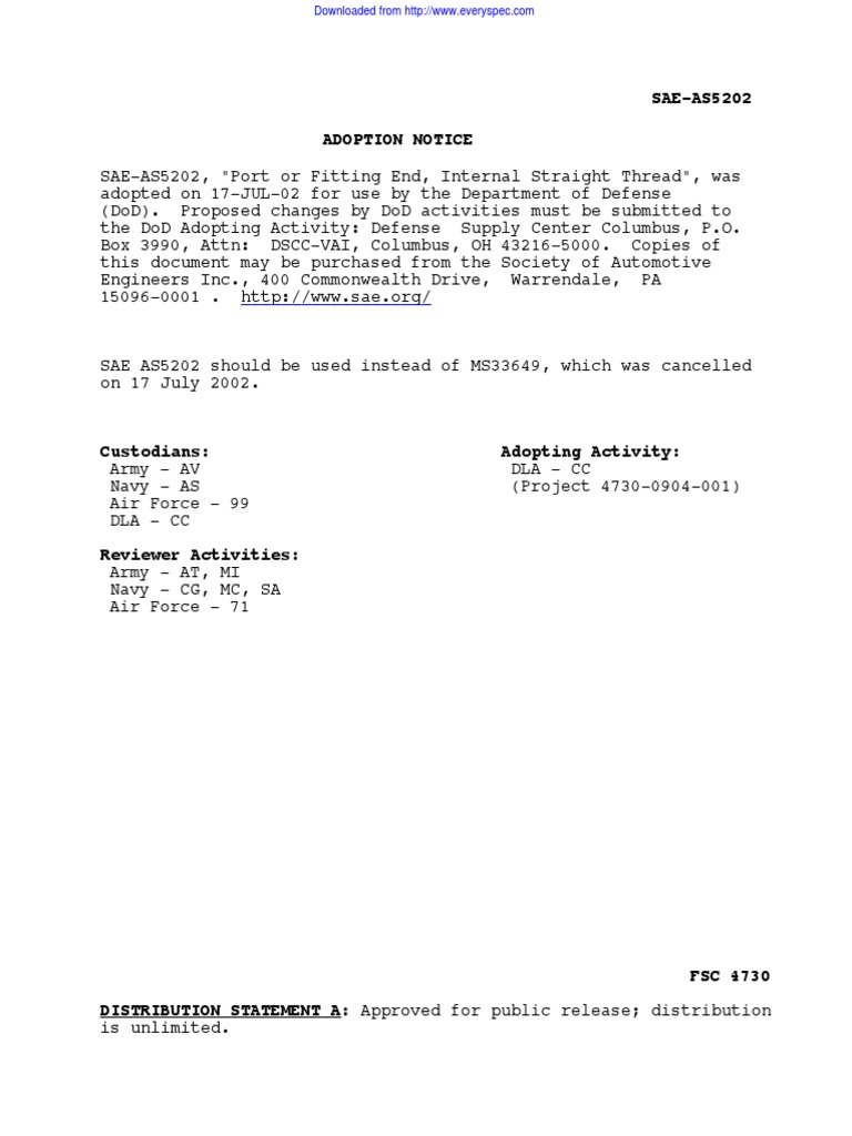 Sae As5202 | PDF