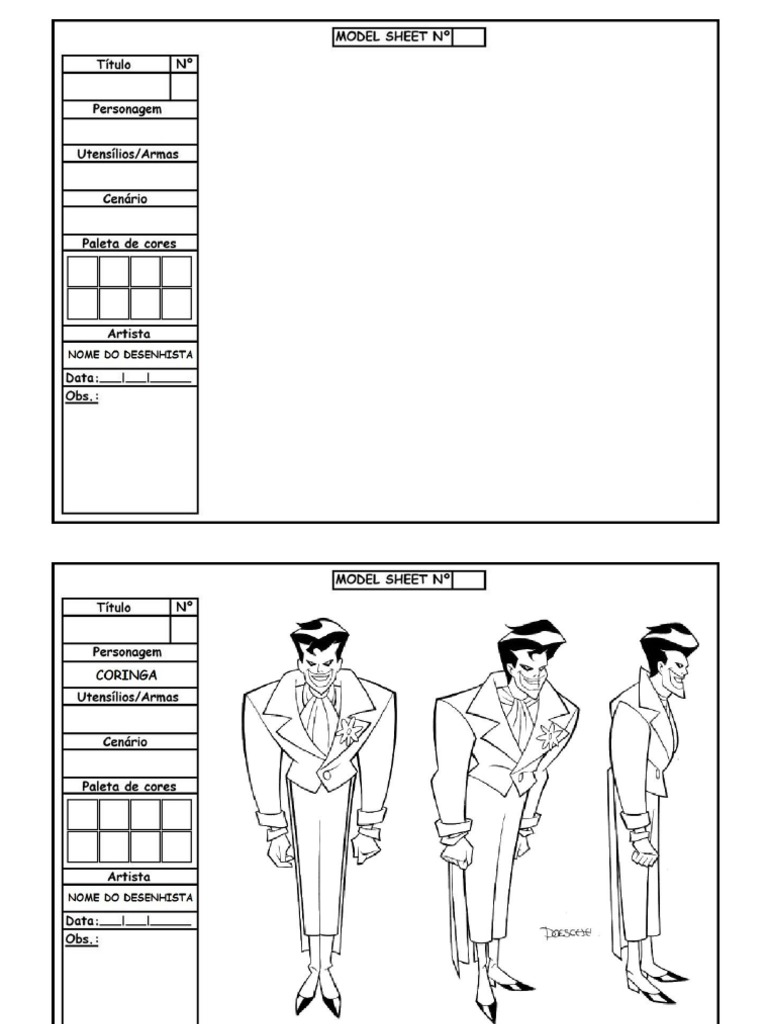 Model Sheet Modelo | PDF