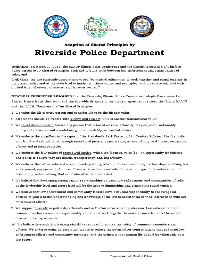 Ten Shared Principles | PDF | Community | Police