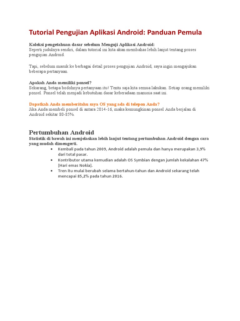 Pertemuan 10 Android App Testing Tutorial - Indonesia | PDF