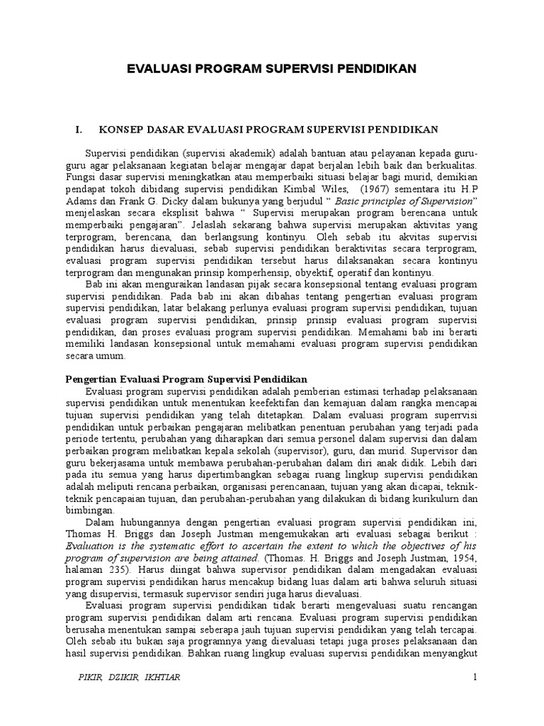 Evaluasi Program Supervisi Pendidikan | PDF