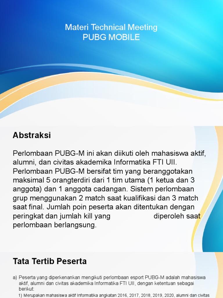 Materi Technical Meeting PUBG | PDF